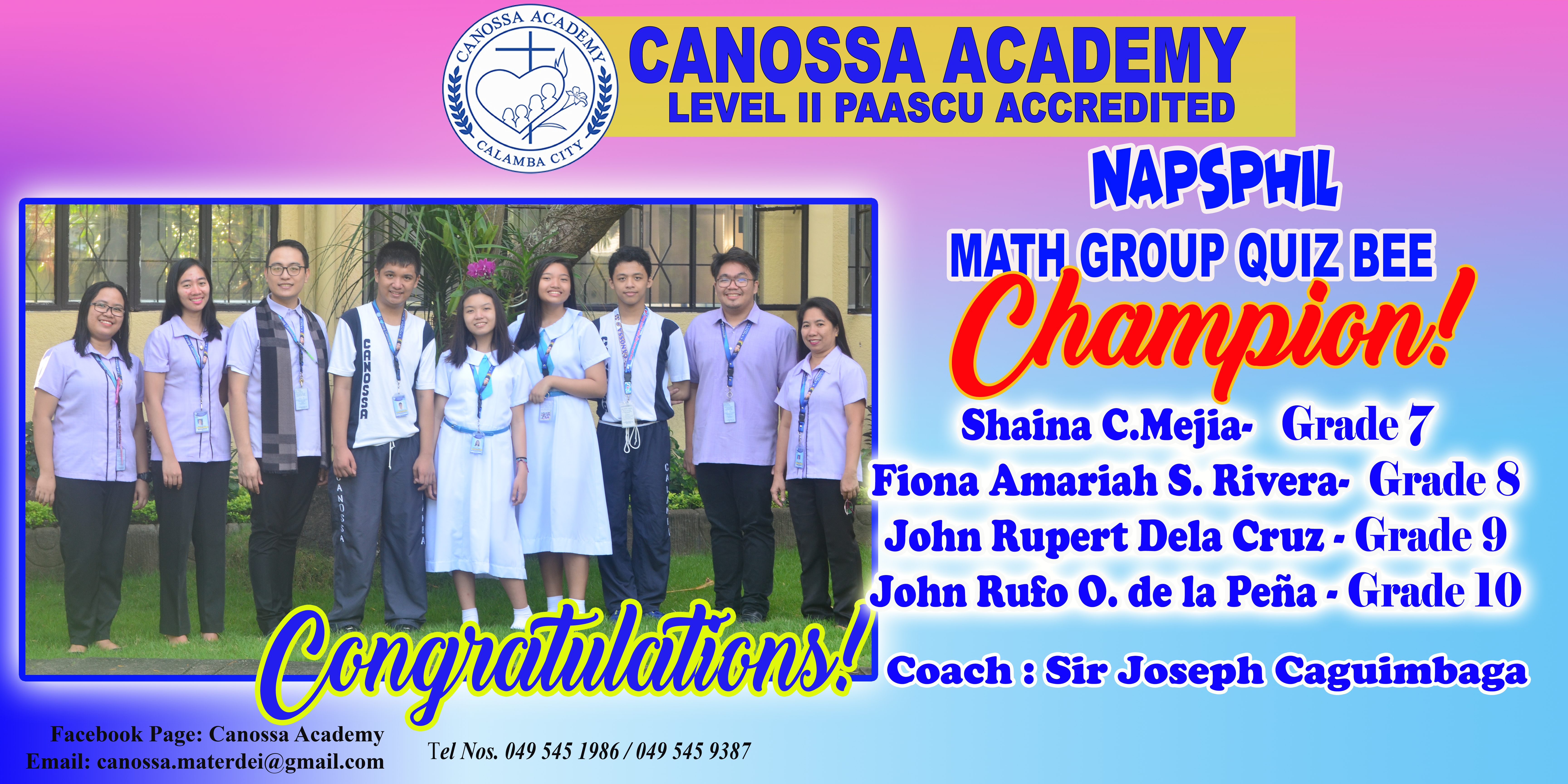 Achievements – Canossa Academy Calamba